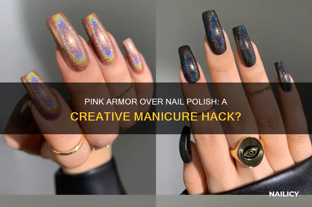 Pink Armor Over Nail Polish: A Creative Manicure Hack? | Nailicy
