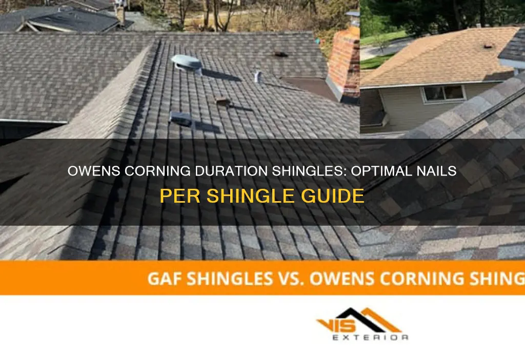 Owens Corning Duration Shingles: Optimal Nails Per Shingle Guide | Nailicy