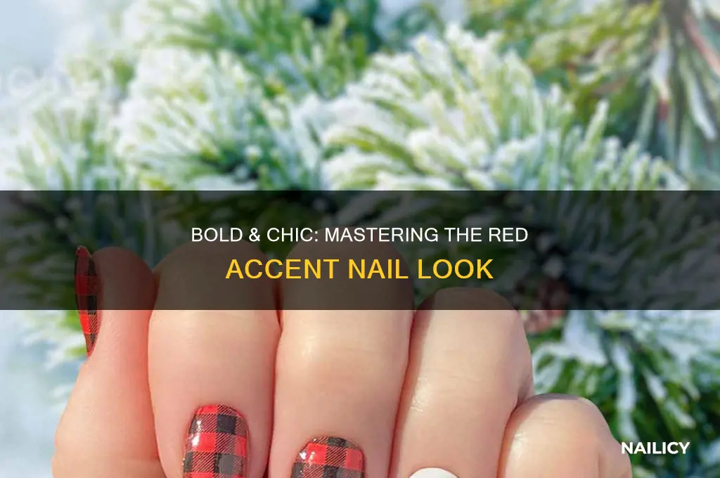 Bold & Chic: Mastering The Red Accent Nail Look | Nailicy