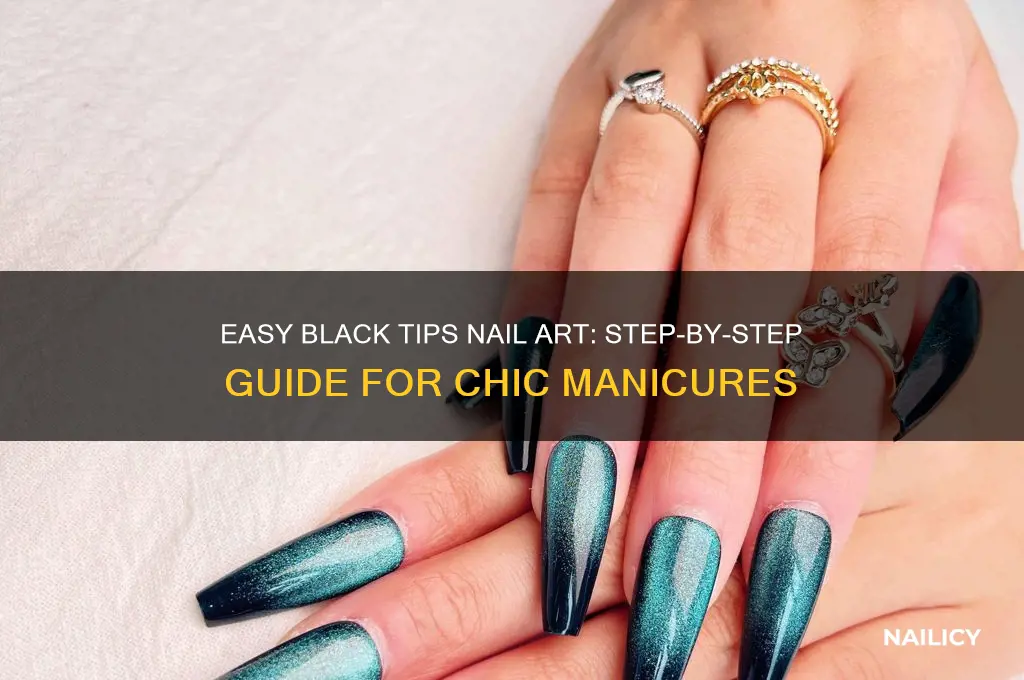 Easy Black Tips Nail Art: Step-By-Step Guide For Chic Manicures | Nailicy