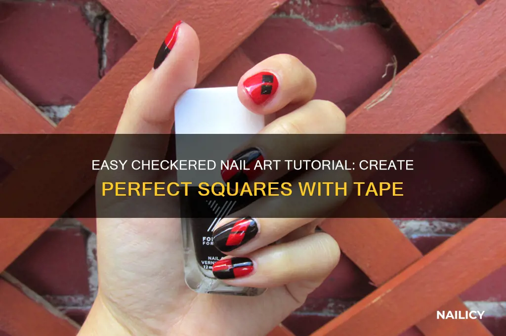 Easy Checkered Nail Art Tutorial: Create Perfect Squares With Tape ...