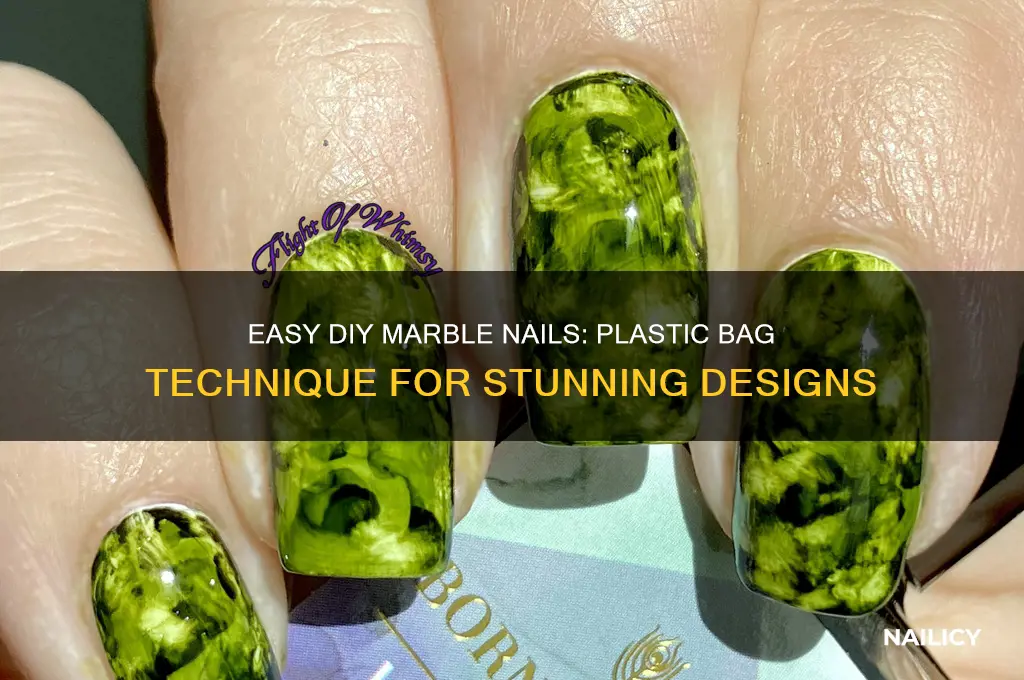 Easy Diy Marble Nails: Plastic Bag Technique For Stunning Designs | Nailicy