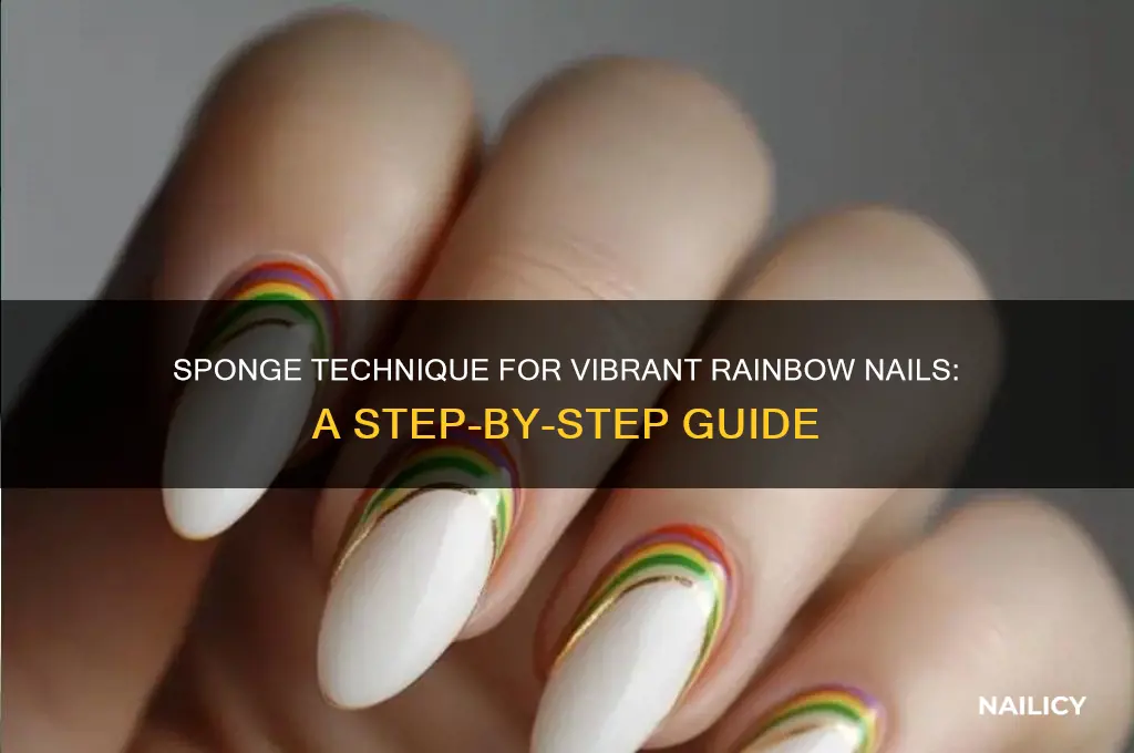 Sponge Technique For Vibrant Rainbow Nails: A Step-By-Step Guide | Nailicy