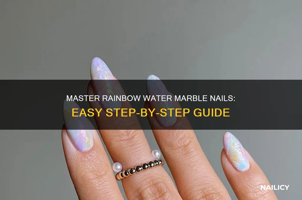 Master Rainbow Water Marble Nails: Easy Step-By-Step Guide | Nailicy