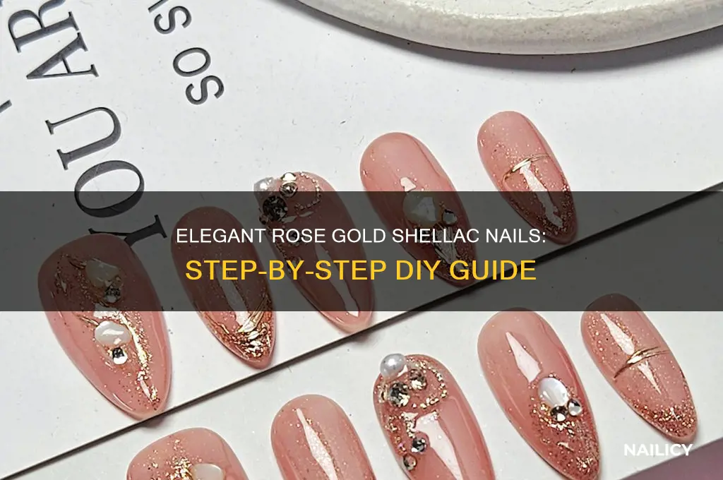 Elegant Rose Gold Shellac Nails: Step-By-Step Diy Guide | Nailicy