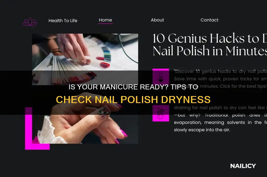 Is Your Manicure Ready? Tips To Check Nail Polish Dryness | Nailicy