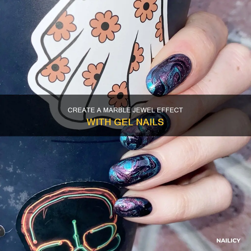 Create A Marble Jewel Effect With Gel Nails | Nailicy