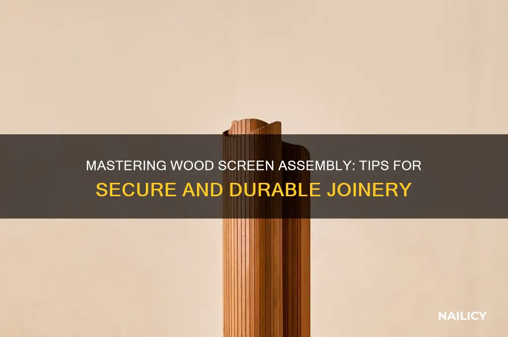 Mastering Wood Screen Assembly: Tips For Secure And Durable Joinery ...