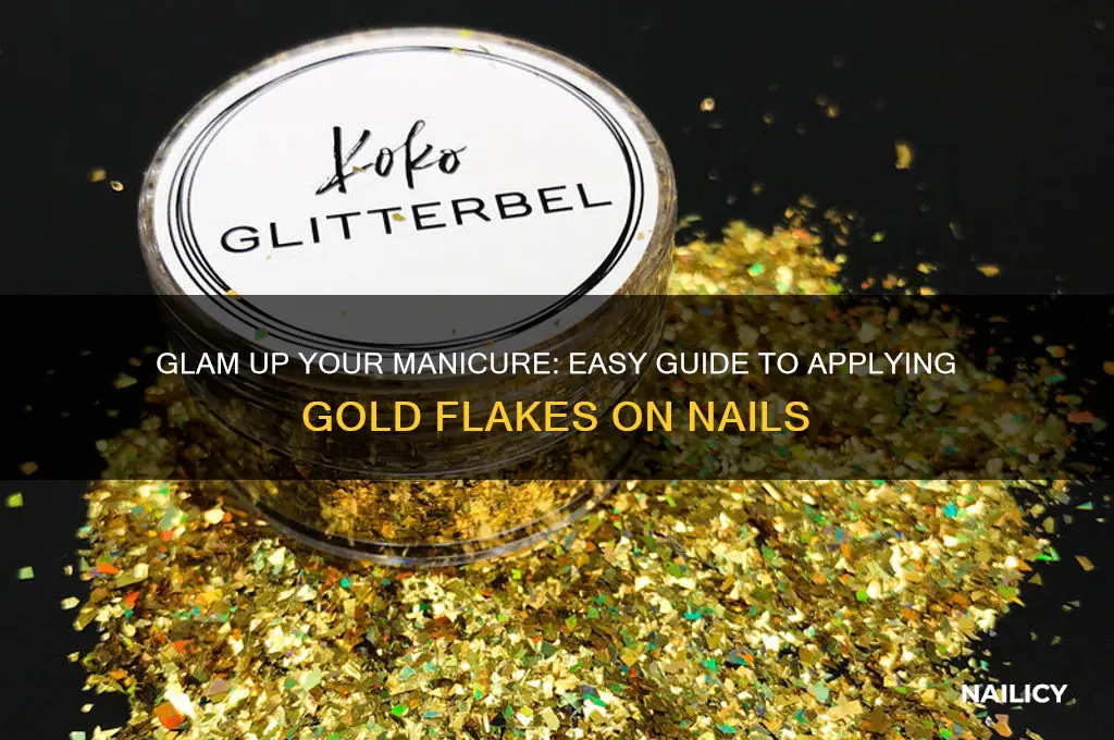 Glam Up Your Manicure: Easy Guide To Applying Gold Flakes On Nails ...
