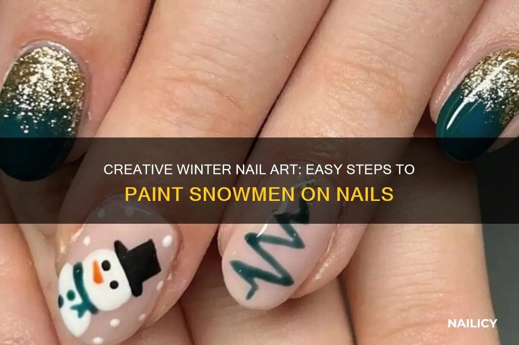 Creative Winter Nail Art: Easy Steps To Paint Snowmen On Nails | Nailicy