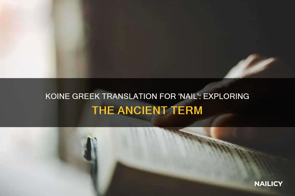 Koine Greek Translation For 'Nail': Exploring The Ancient Term | Nailicy