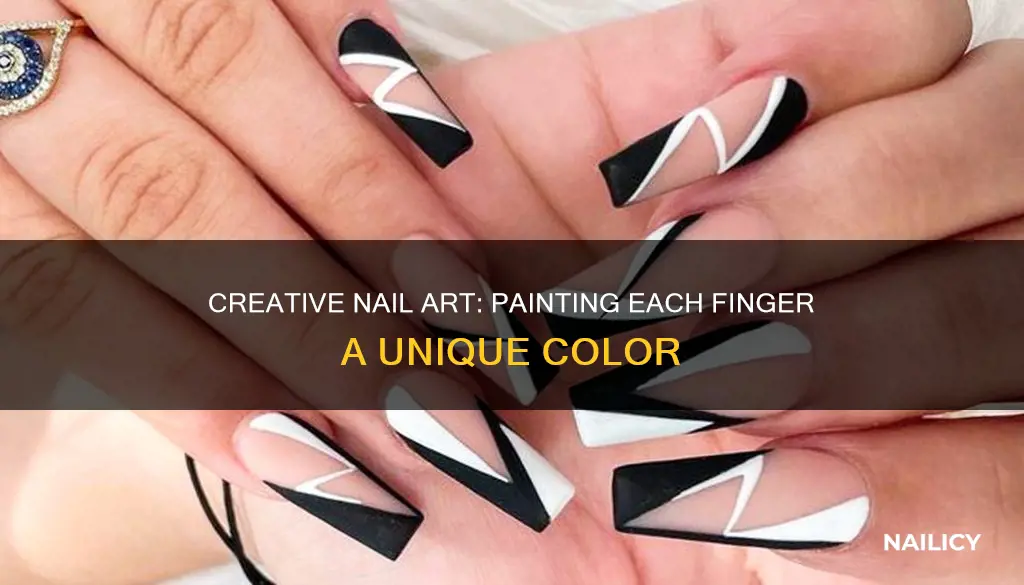 Creative Nail Art: Painting Each Finger A Unique Color | Nailicy